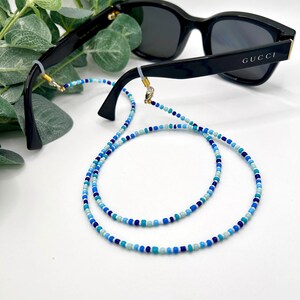 Colourful Beaded Glasses Chains, Rainbow Glasses Chain, Blue Sunglasses ...