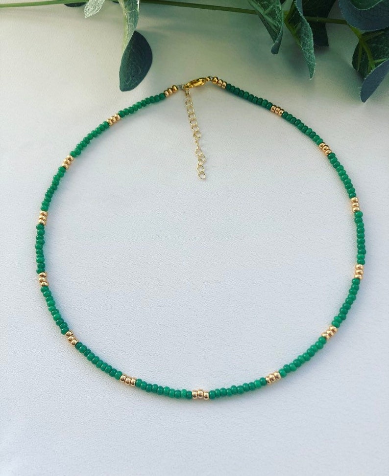 Seed Bead Necklaces Beaded Necklace Gold Necklace Silver - Etsy