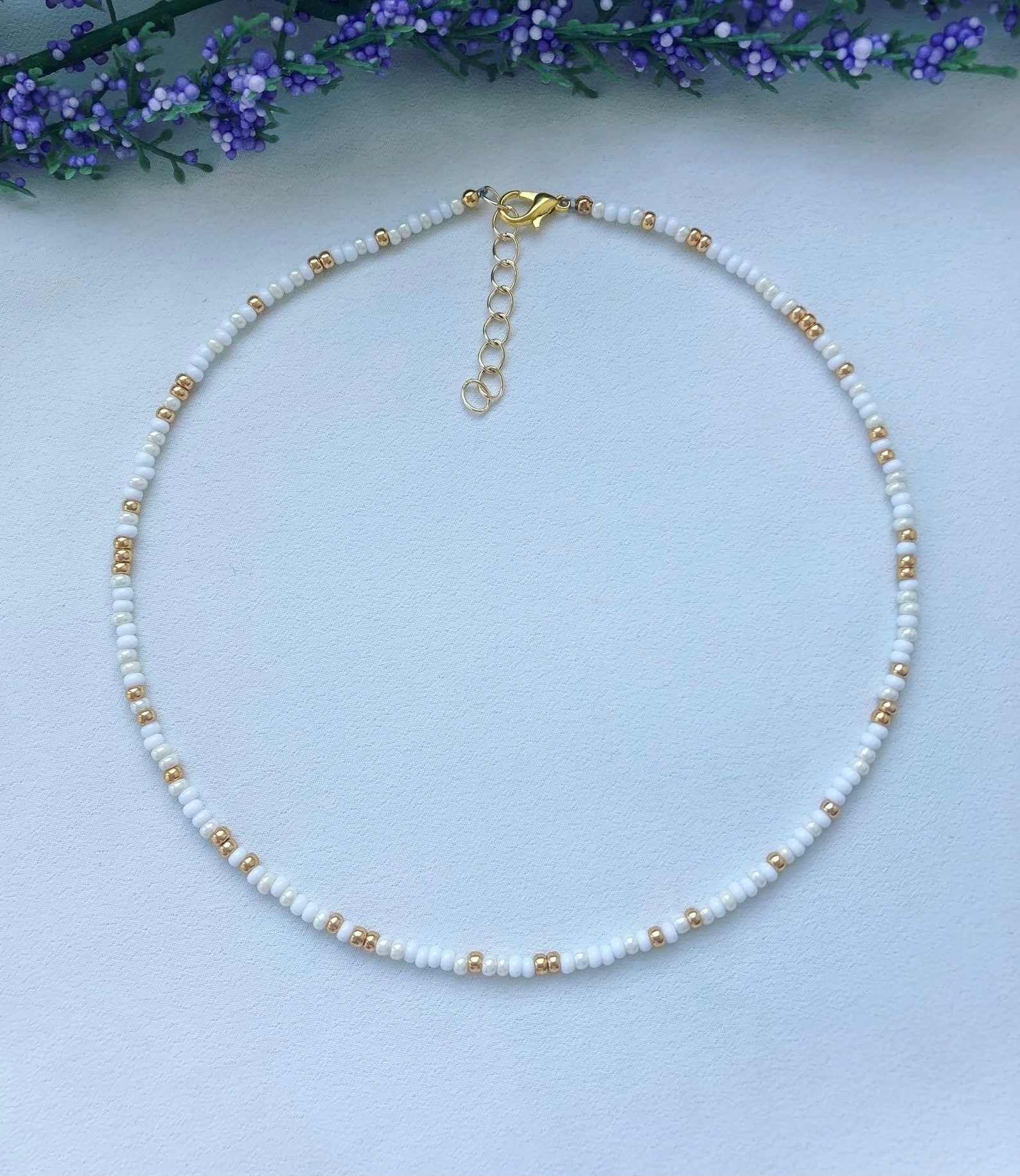 Seed Bead Necklaces Beaded Necklace Gold Necklace Silver - Etsy