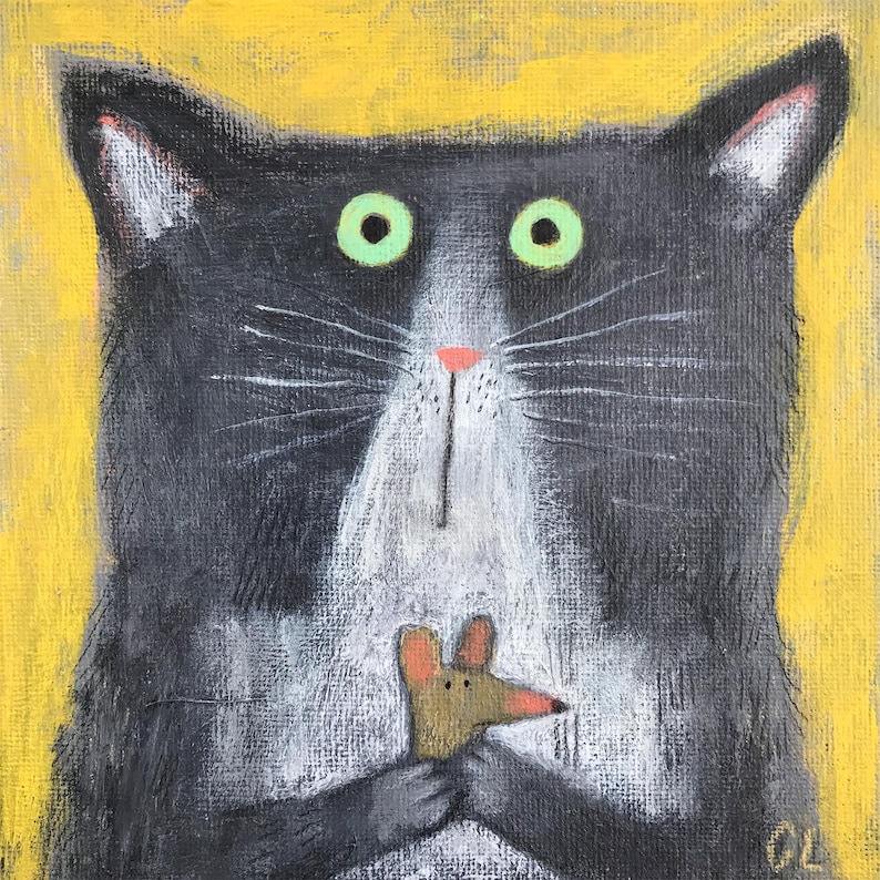 Cat With Mouse Friend - Etsy Canada