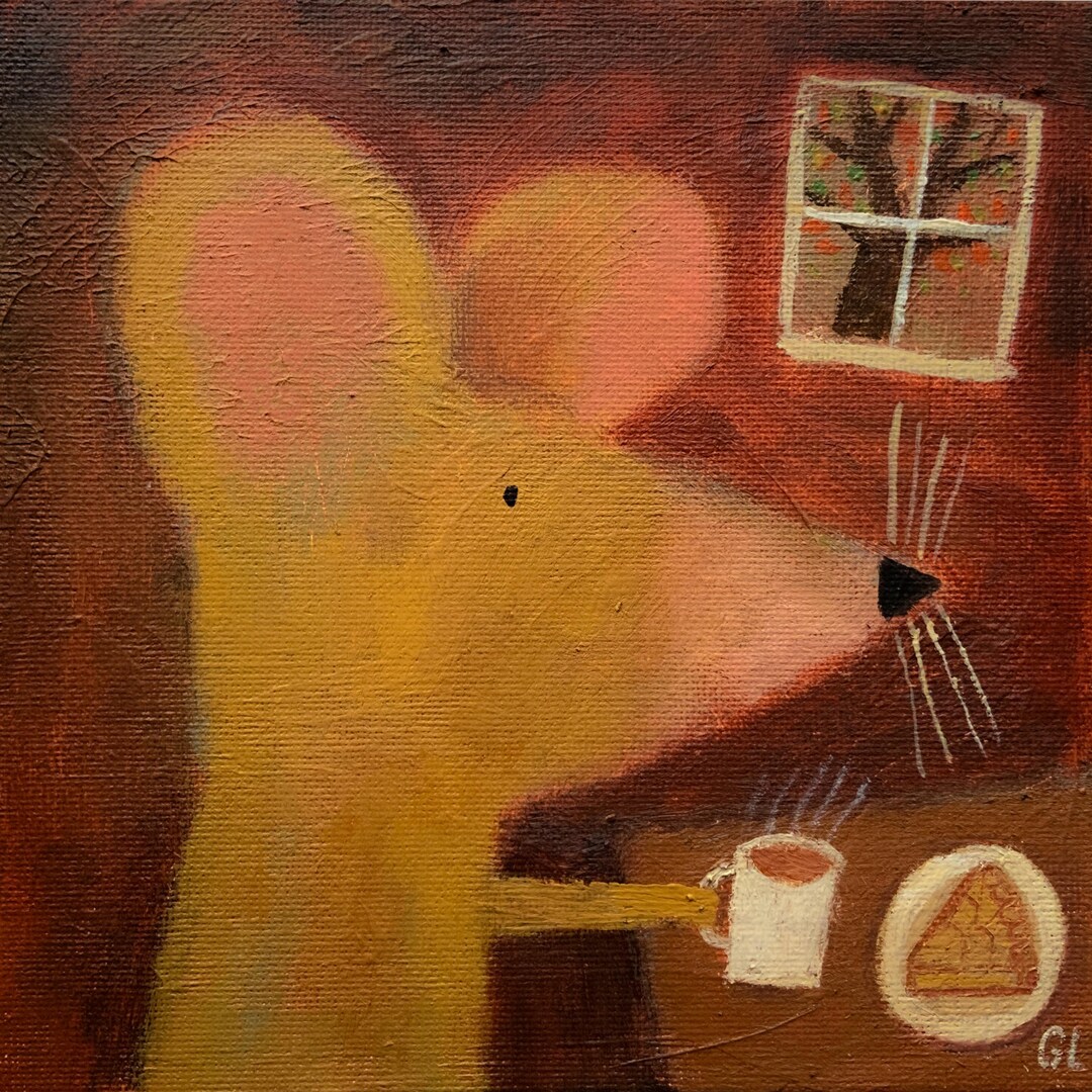 Mouse With Apple Tart and Hot Cider. - Etsy