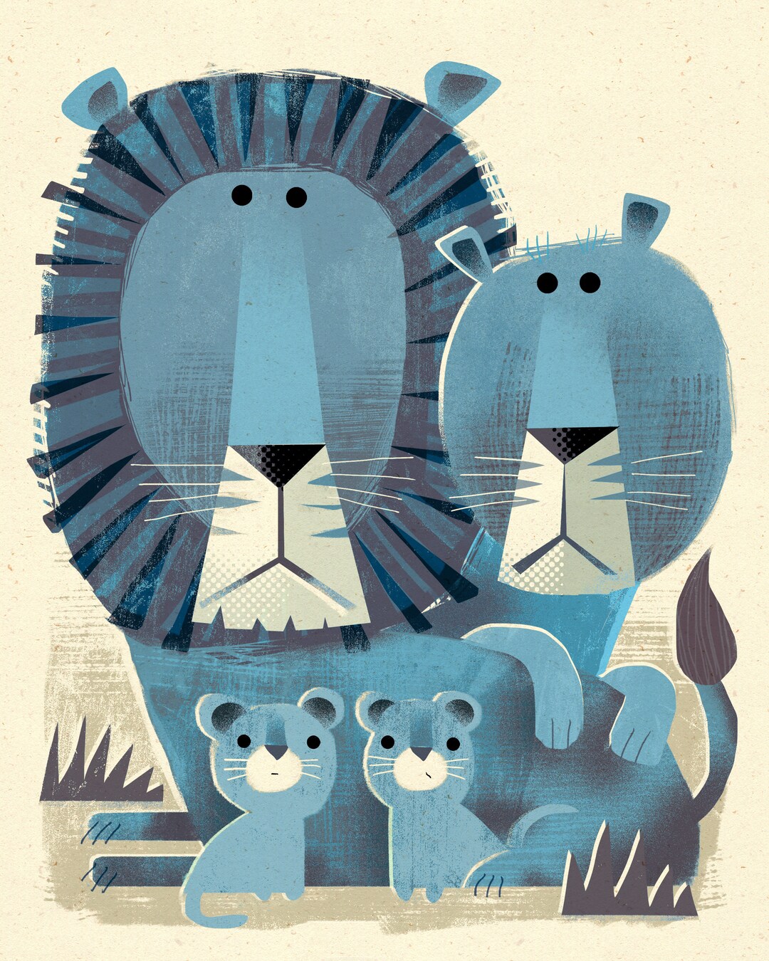 Blue Lions - Etsy