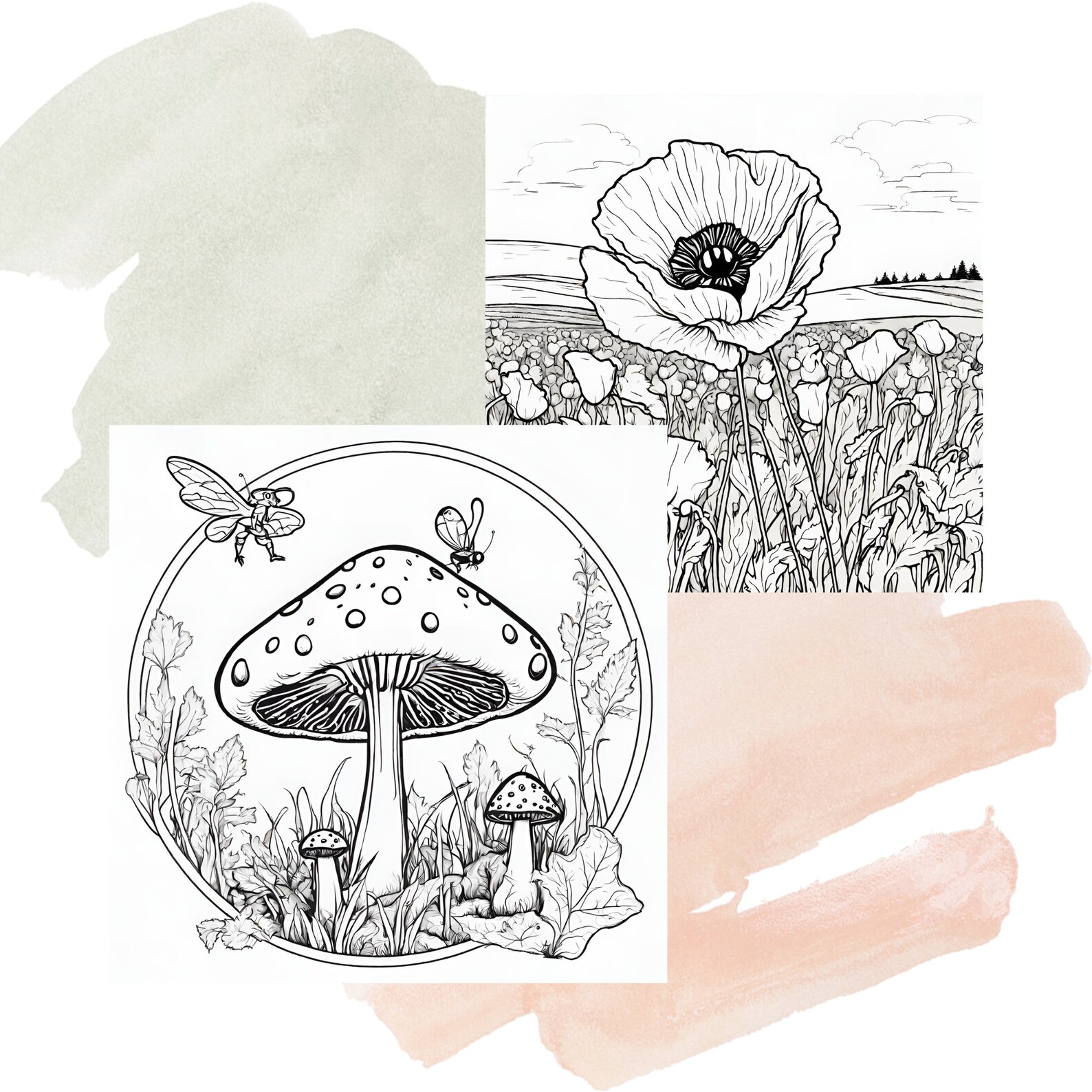 30 Cottage Core Coloring Pages, Print at Home Fairy Core Coloring Book ...