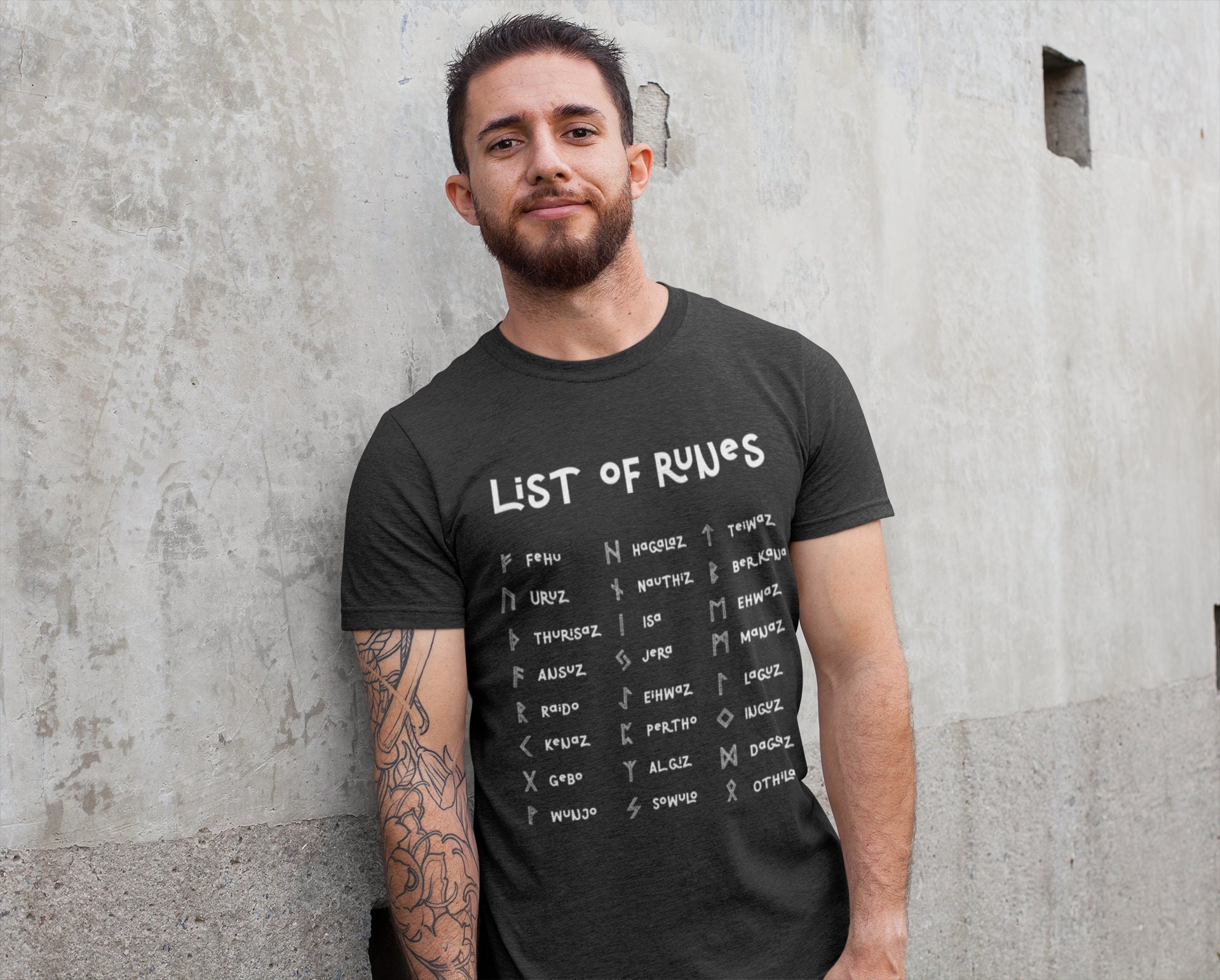 Nordic Runes Viking T-shirt Gift Dor Men Viking Gift Nordic - Etsy