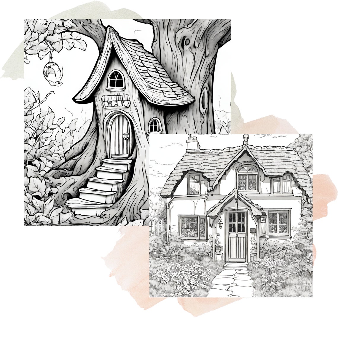 30 Cottage Core Coloring Pages, Print at Home Fairy Core Coloring Book ...
