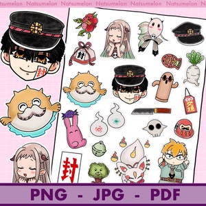 Jshk-themed Printable Stickerscliparts 21 Watercolor - Etsy