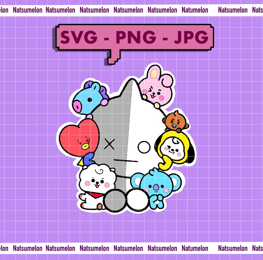 BTS Babies Characters Group Layered SVG PNG Jpg for Cricut Design ...