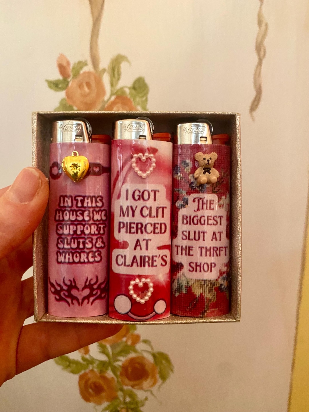 Cheeky PINK BIC Lighters/ Pack of Three Lighters /valentines Bff Gift ...