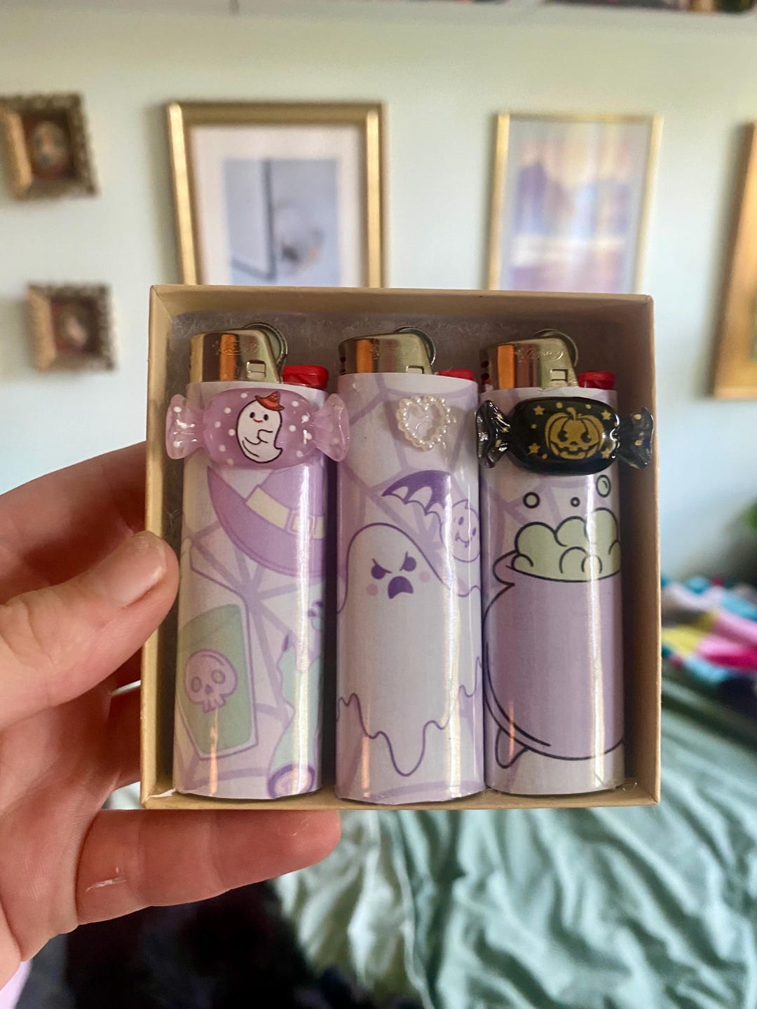 Pastel Goth Halloween Creepy Cute Hand Made BIC Lighter Set/ Pack of ...