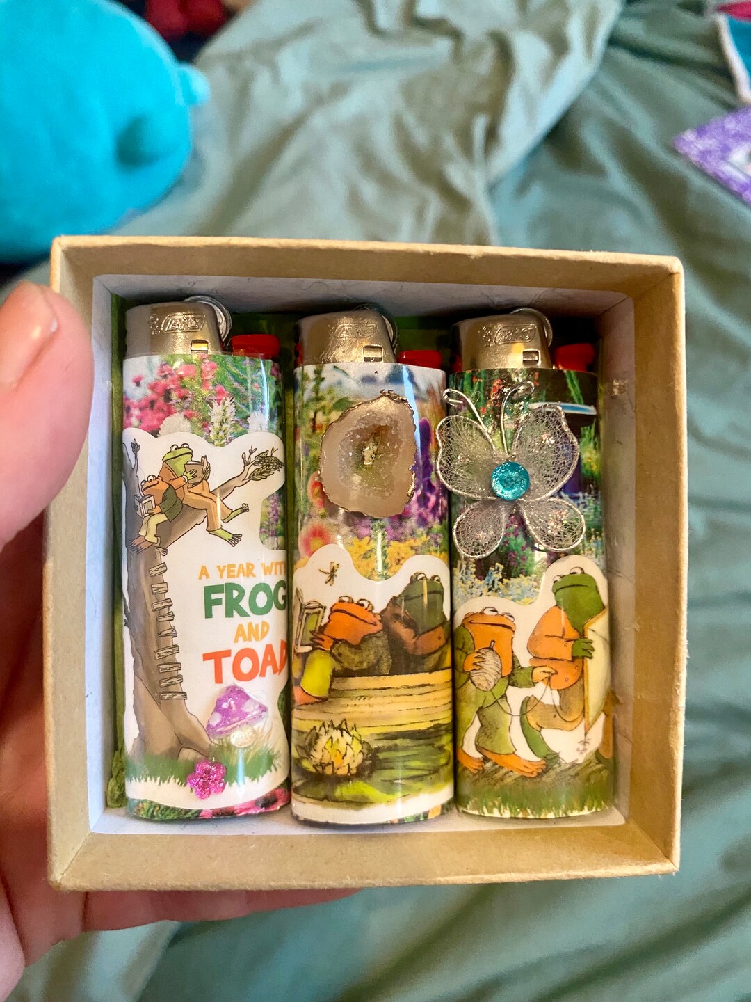 Frog and Toad Lighter Set/ 3 Decorated BIC Lighters Lighters With Vinyl ...