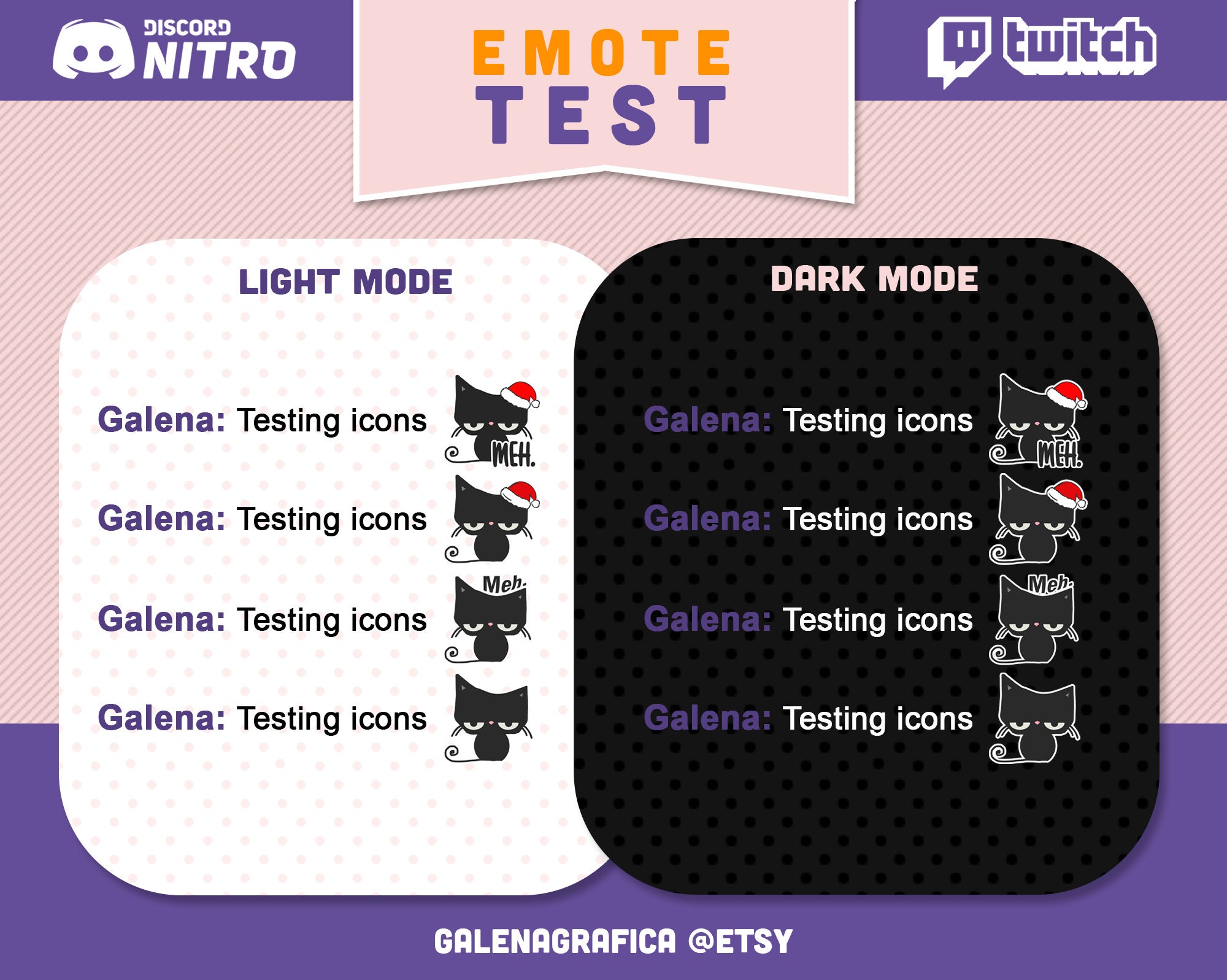 Christmas Cat Emote meh. / Emote for Twitch / Christmas Cat Emote ...