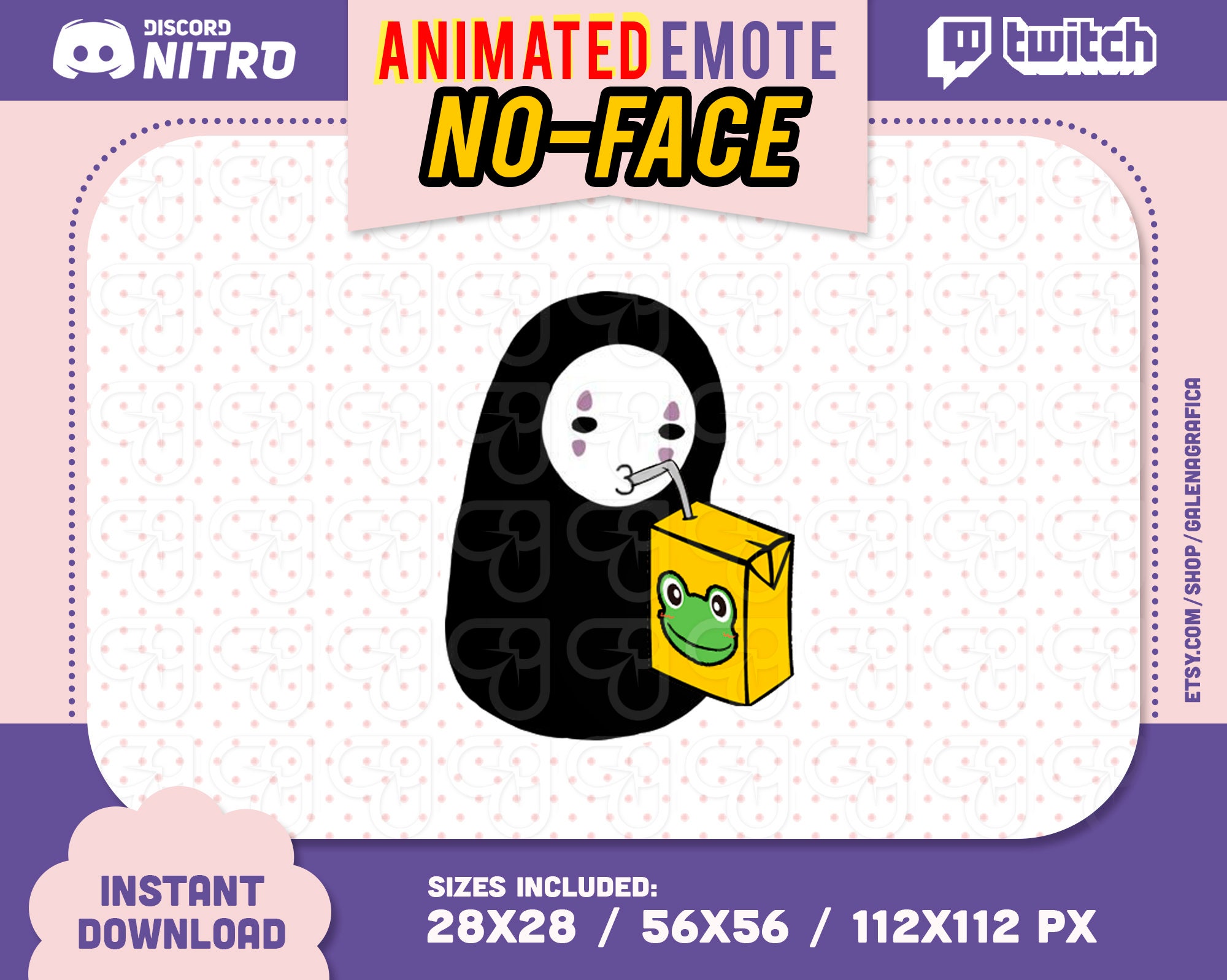Animated Emote No-face / Emoji for Streamer / Emote No-face for Twitch ...