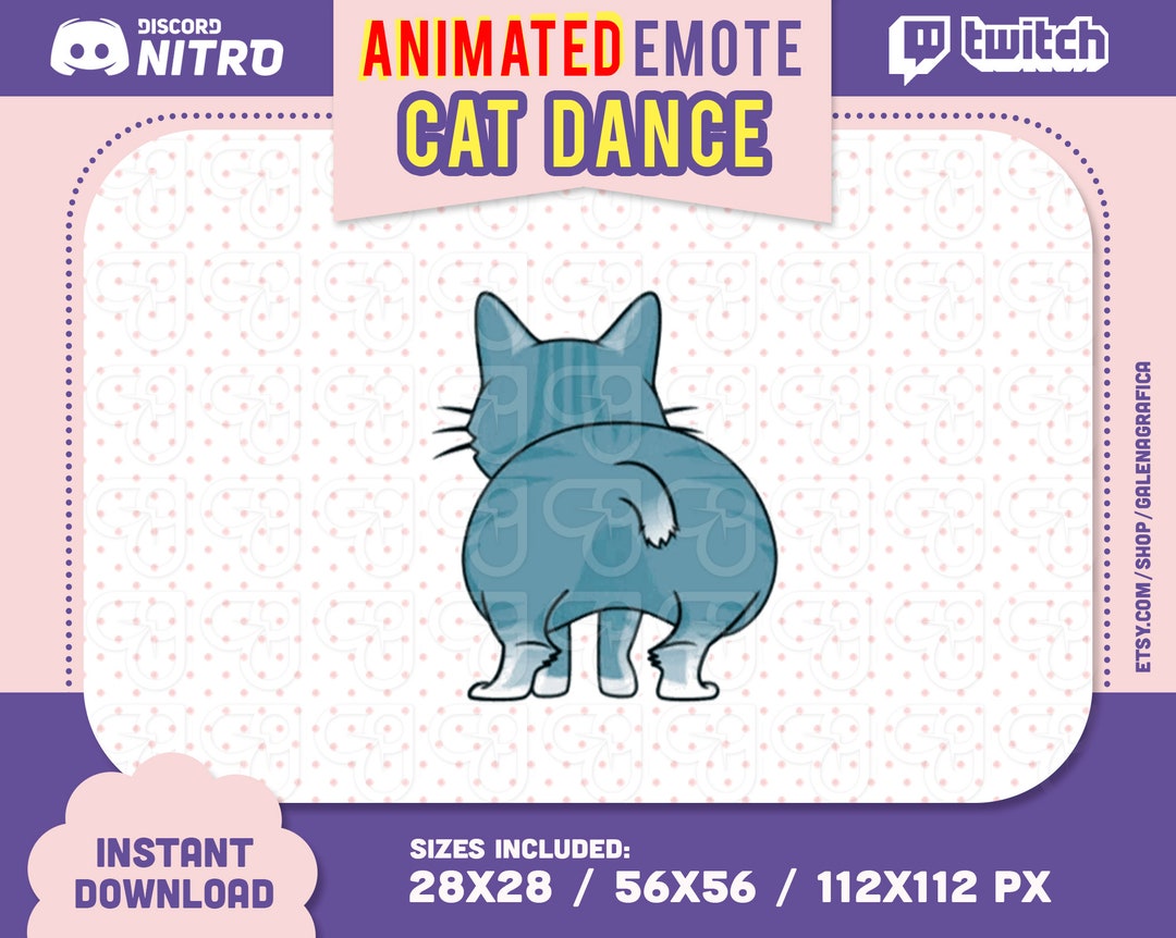 Animated Emote Cat Dance / Emoji for Streamer / Emote Cat for Twitch ...