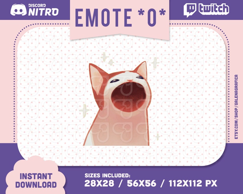 Twitch Emote Pop Cat / Emotes for Streamer / Cat With Open Mouth / Cute ...