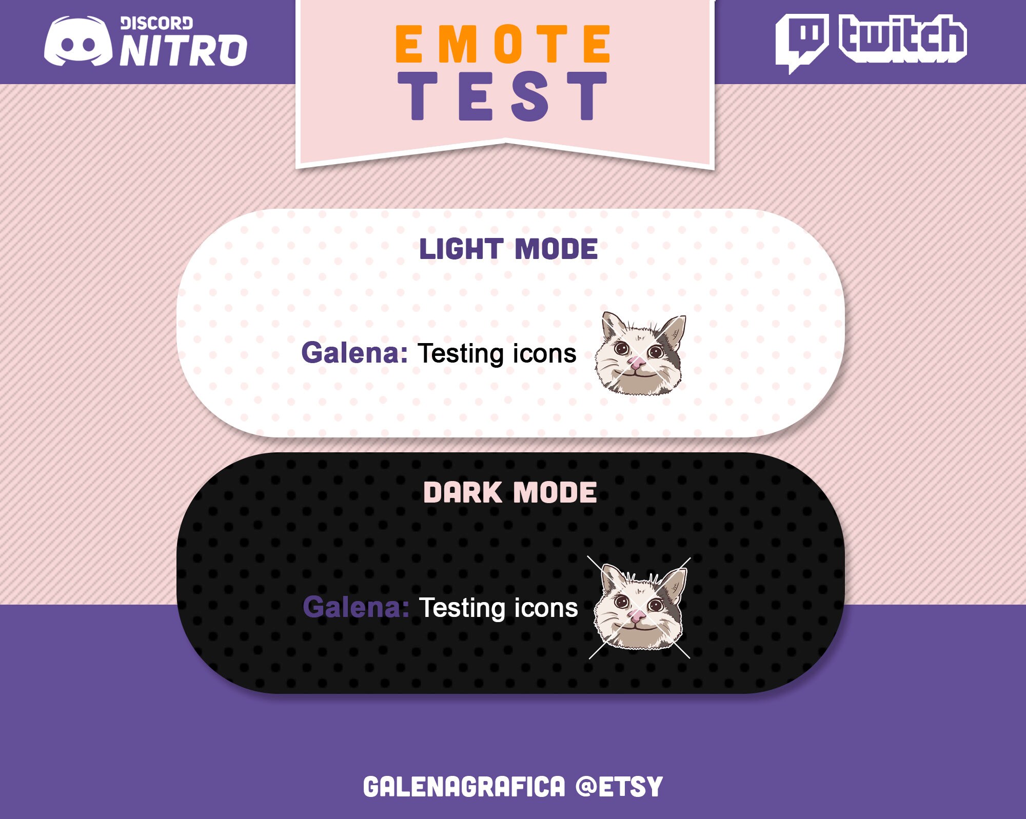 Emote smiling cat / Emoji for Twitch / Emoji for streamer / Emote cat ...