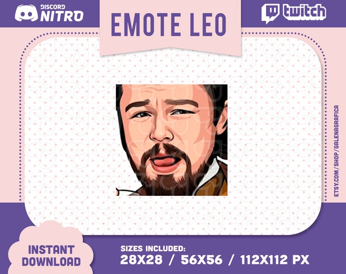 Leo Meme Emote for Twitch INSTANT DOWNLOAD Smug Leonardo Meme Twitch ...
