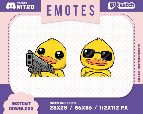 Twitch Emote Cool Duck and Gun / Emoji for Streamer / Emoji - Etsy