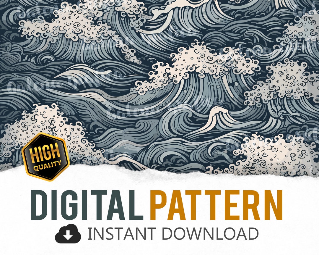 Sea Waves Digital Pattern File Papers Sublimation / Sublimation File ...