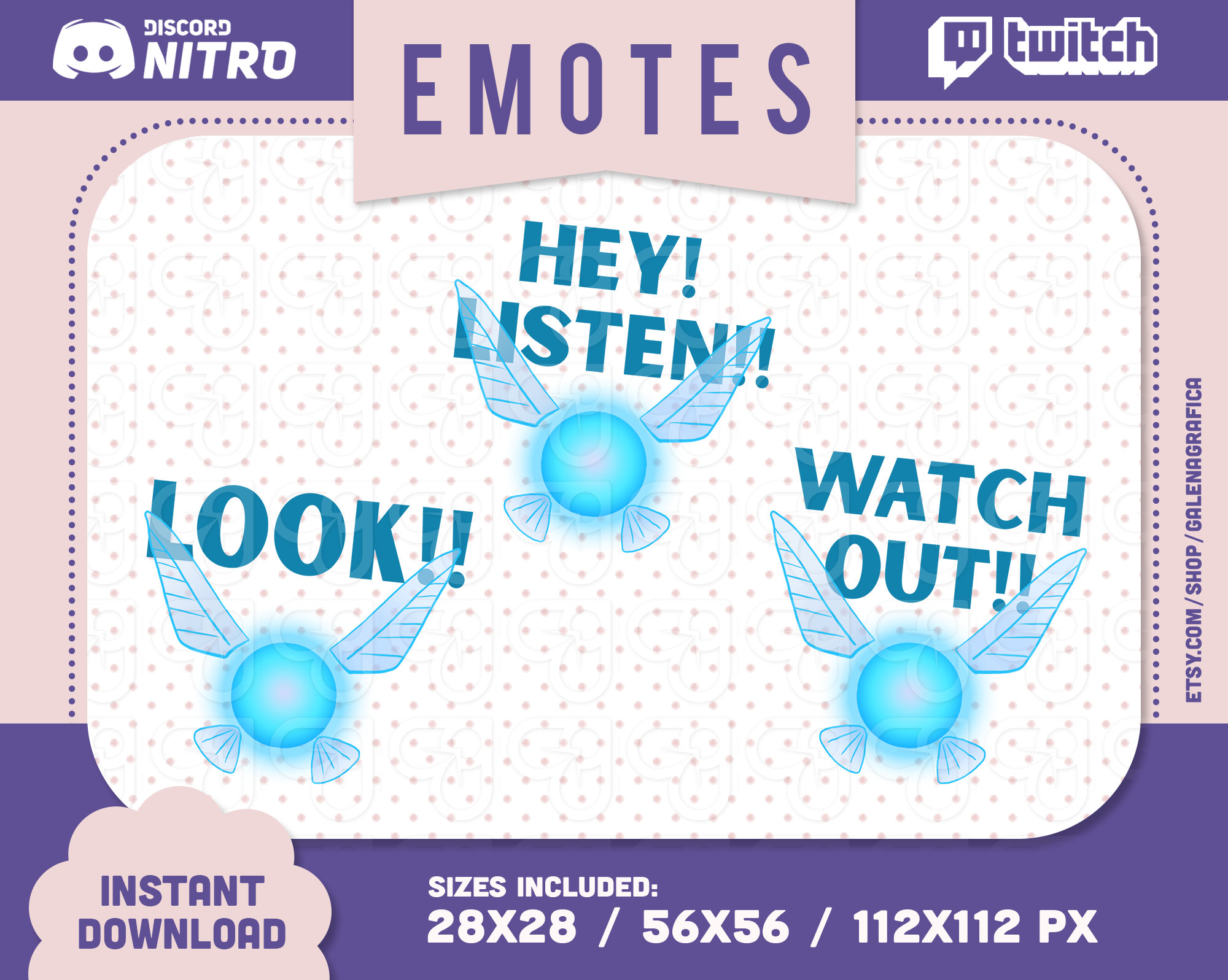 Twitch X3 Emotes NAVI: Hey! Listen! - Look! - Watch Out! / Emote for ...