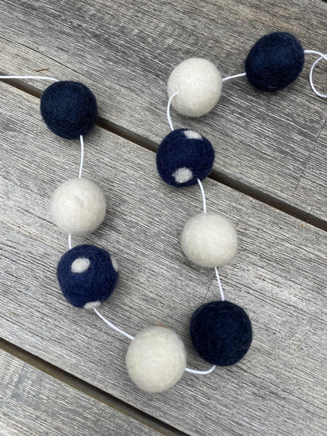 Blau und Grau Girlande 3 geladenen Optionen Streifen, Punkte und Unis ...