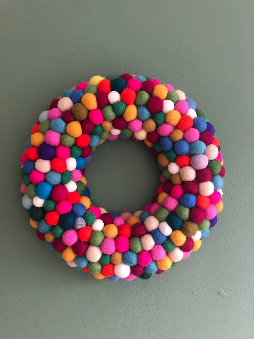 Christmas Felt Wreath Multi Colour Rainbow Wreath UK Delivery in 5 Days ...
