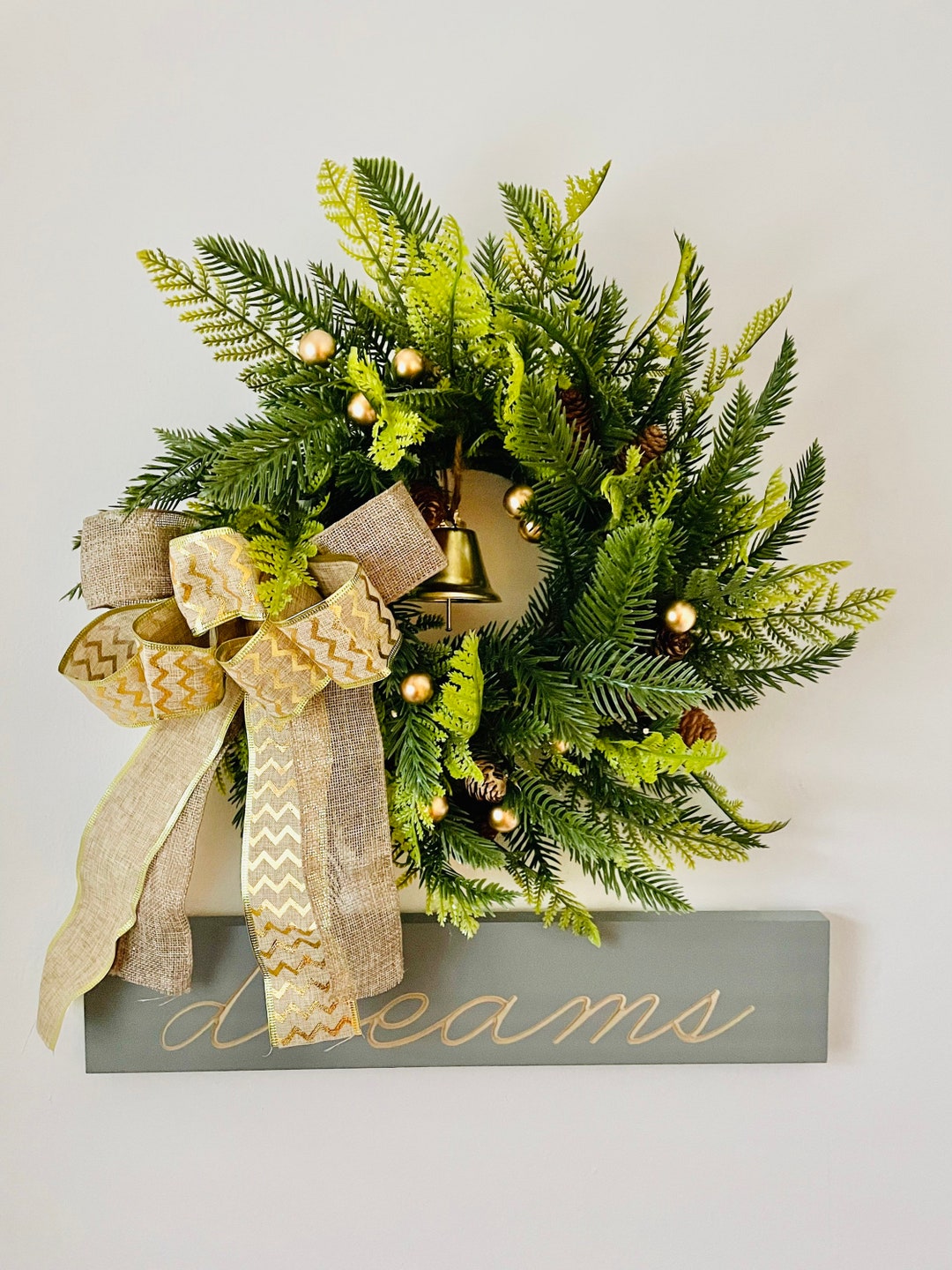Outdoor Christmas Wreath 40cm Large Size, Artificial, All Year Round ...