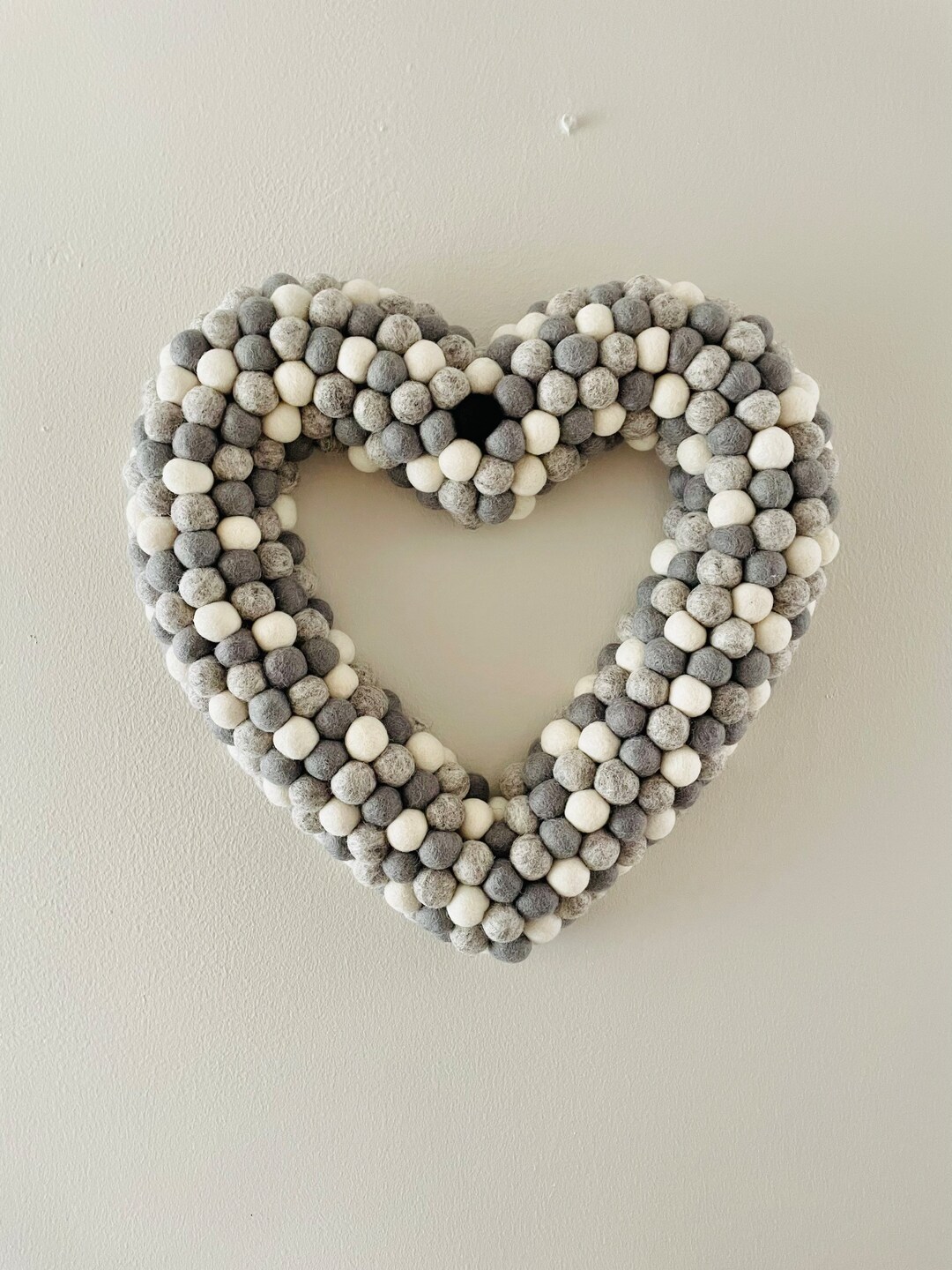 Grey Wreath Felt Ball Wreath Made From Felt Balls in Shades of - Etsy