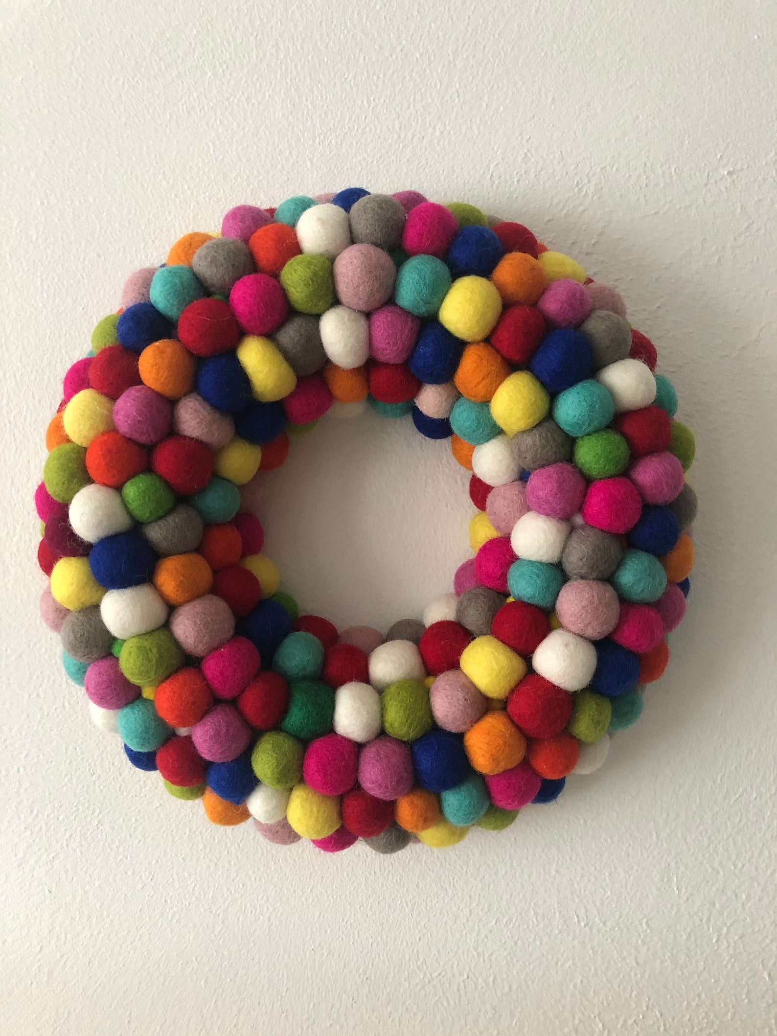 Felt Ball Wreath Pom Pom Wreath. Small Medium and Large - Etsy