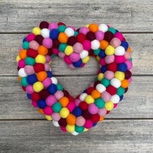 Grey & White Wool Wreath. Felt Ball Wreath Made With Hand Spun Felt ...