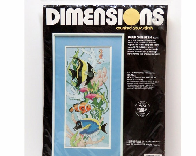 Dimensions "deep Sea Fish" Counted Cross Stitch Kit/ Tropical Fish ...
