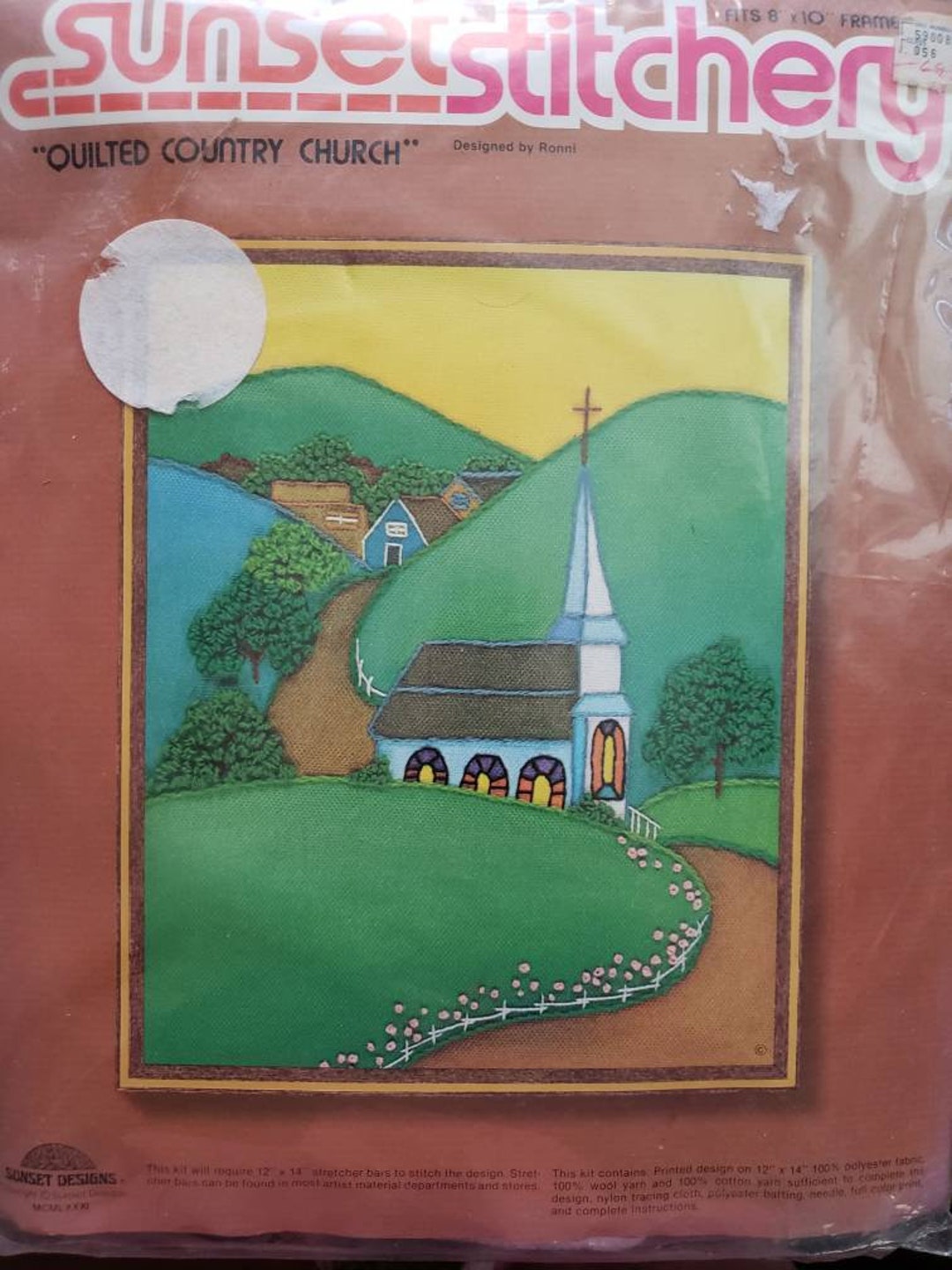 Sunset Stitchery Crewel Embroidery Quilting Kit / Quilted Country ...