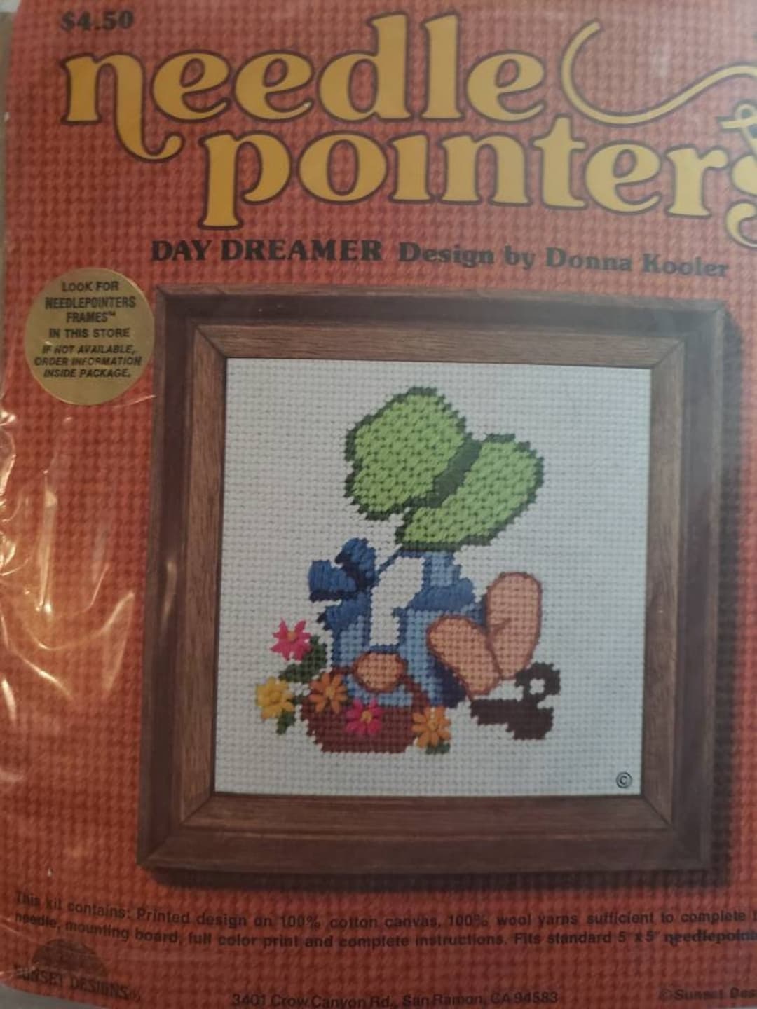 Sunset Designs Vintage Needlepoint Kit / DAY DREAMER Garden Girl in ...