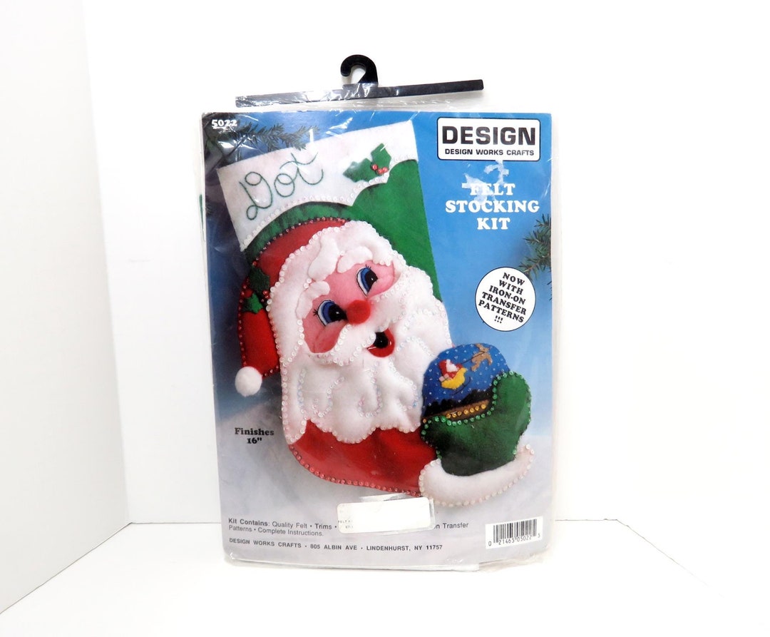 Santa Claus W Snow Globe Felt Applique Christmas Stocking Kit 5022 ...