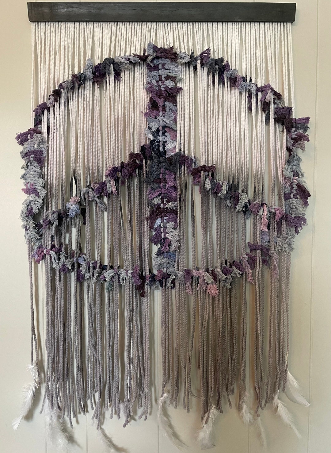 Macrame, Wall Hang, 24", "peace Fairy Feathers" - Etsy
