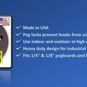 96pc PEGBOARD PEG LOCKS. Clips Retain Hook in Place. 1/4 & 1/8 - Etsy