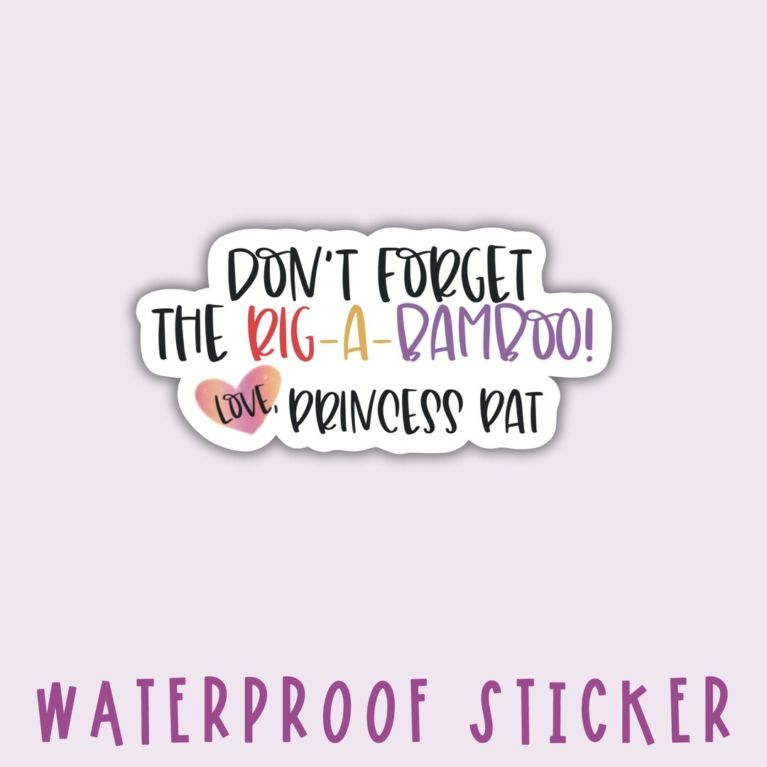 Princess Pat Vinyl Sticker: Camp Song Lyrics, Waterproof - Etsy