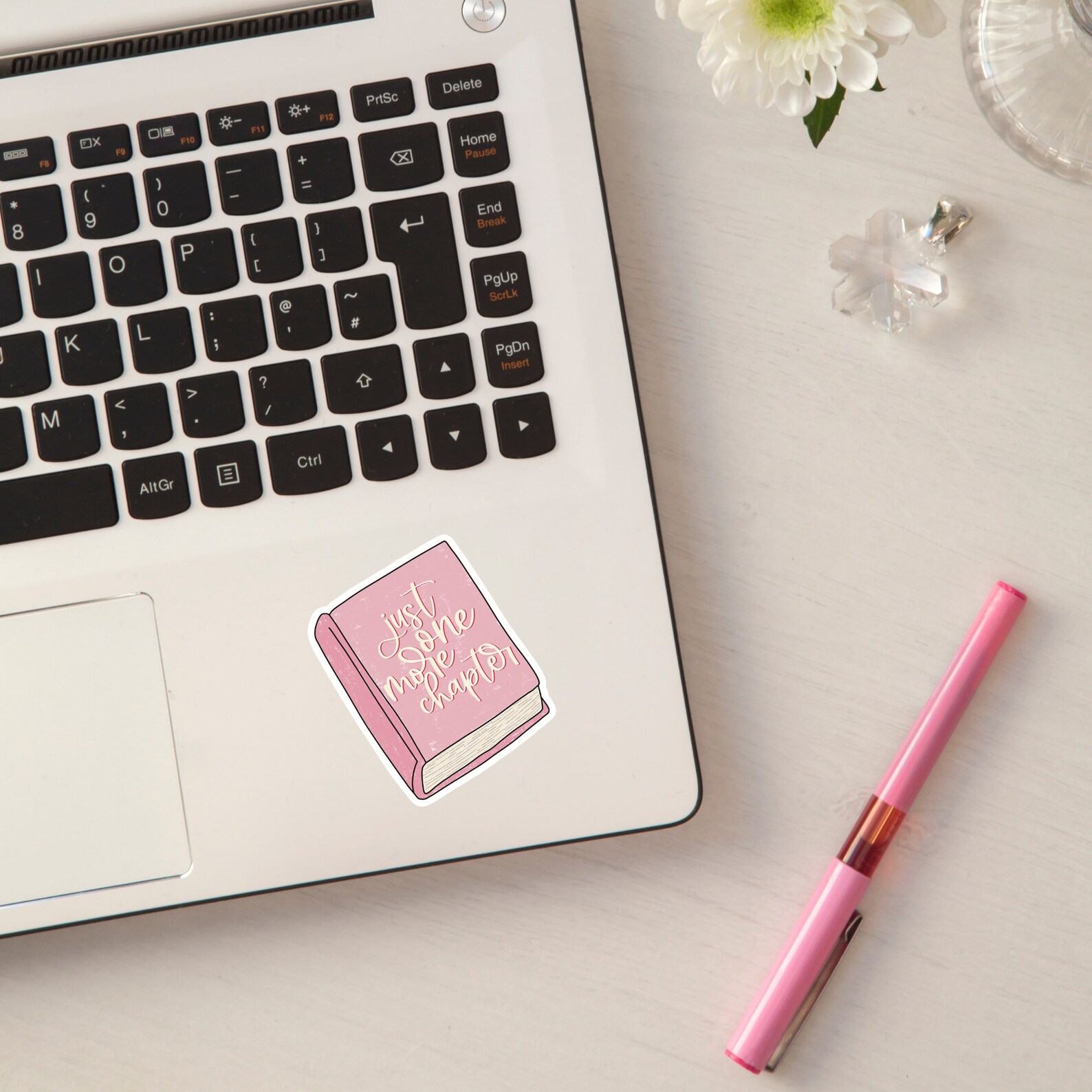 Reading Water Bottle Sticker Book Pun Sticker Just One More Chapter ...