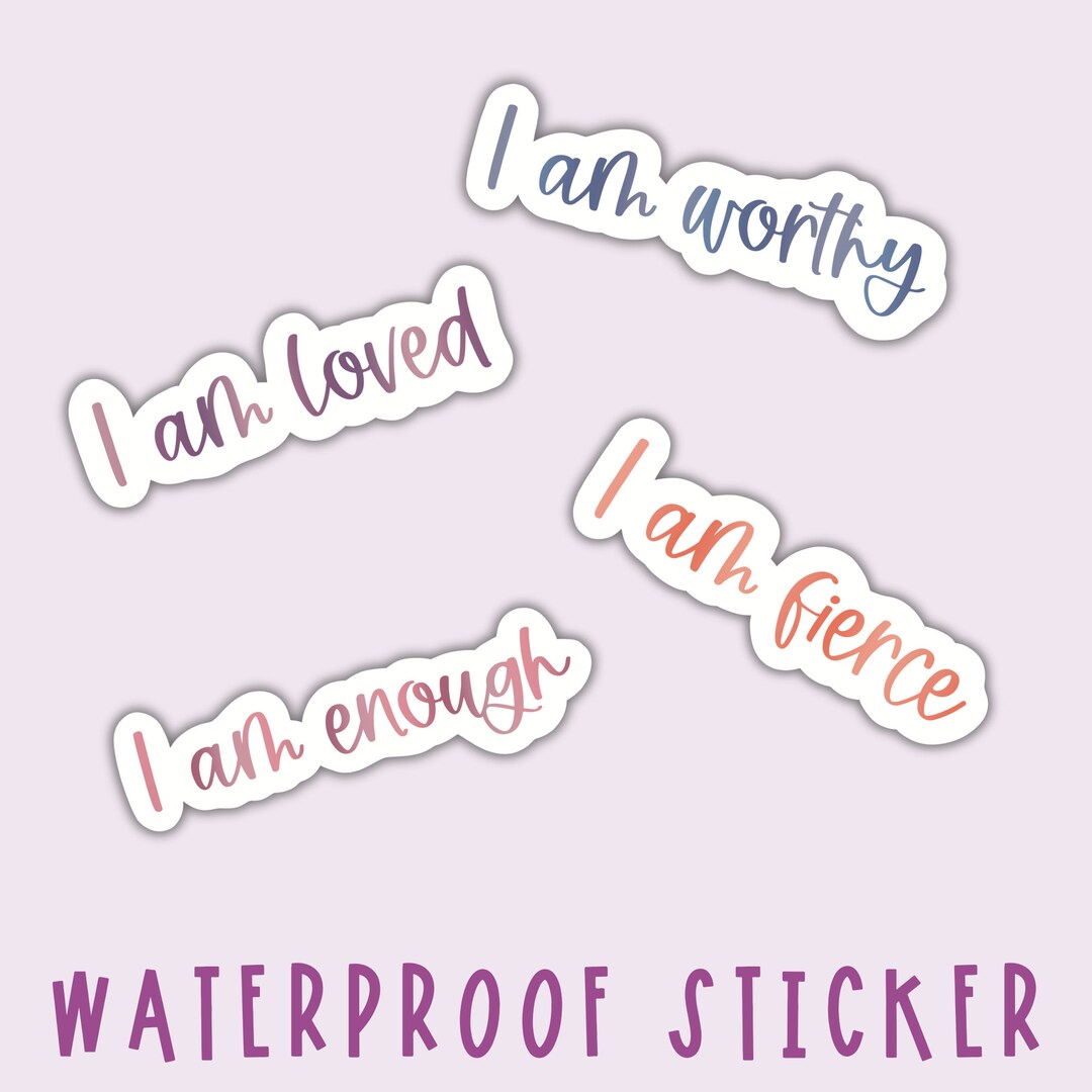 I Am Water Bottle Sticker Pack | Sticker Bundle | Loved, Enough, Worthy ...