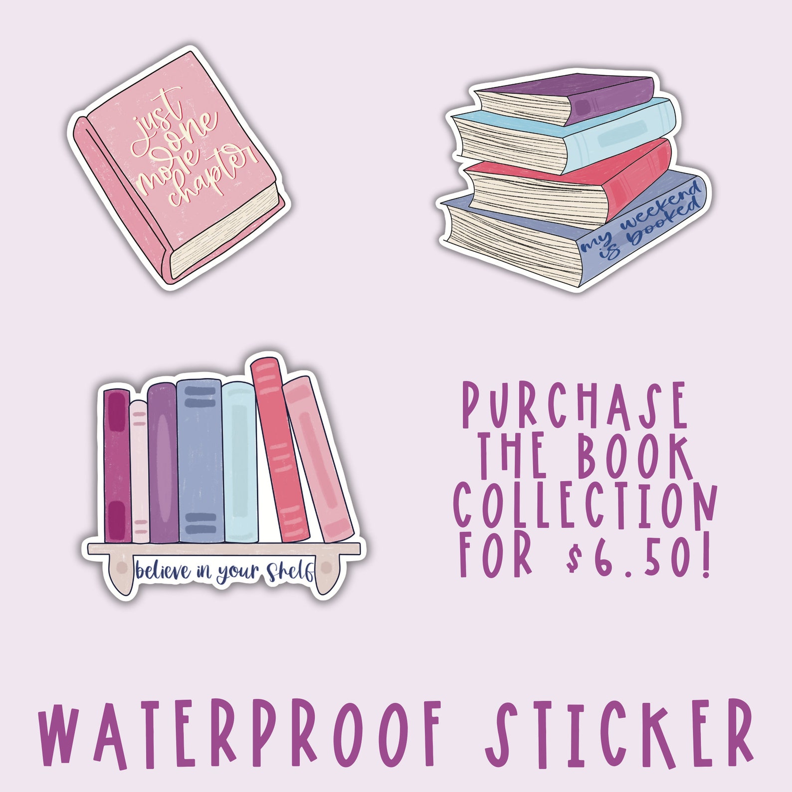 Reading Water Bottle Sticker Book Pun Sticker Just One More Chapter ...