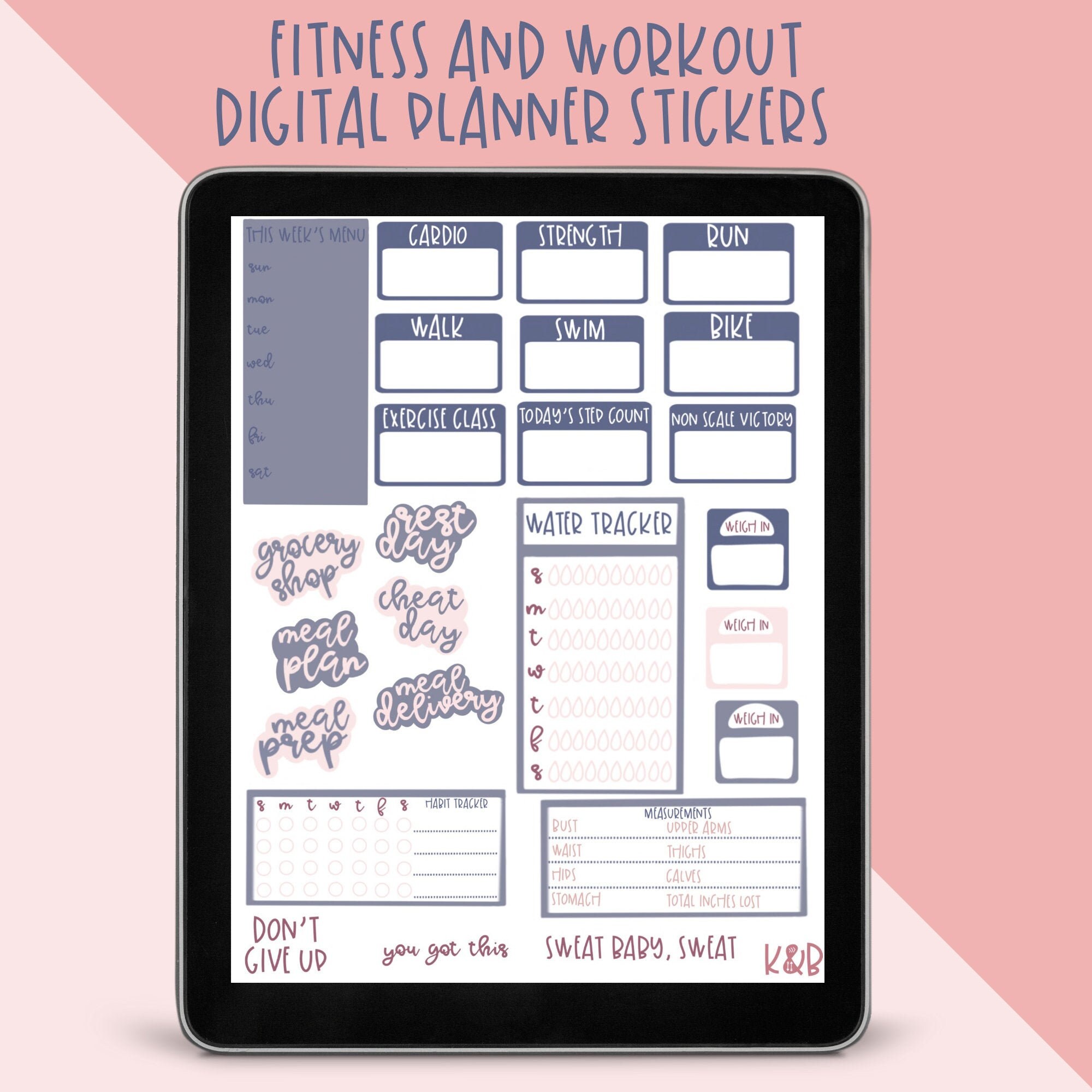 Papercraft Clip Art & Image Files Workout Hand Drawn Digital Bullet ...