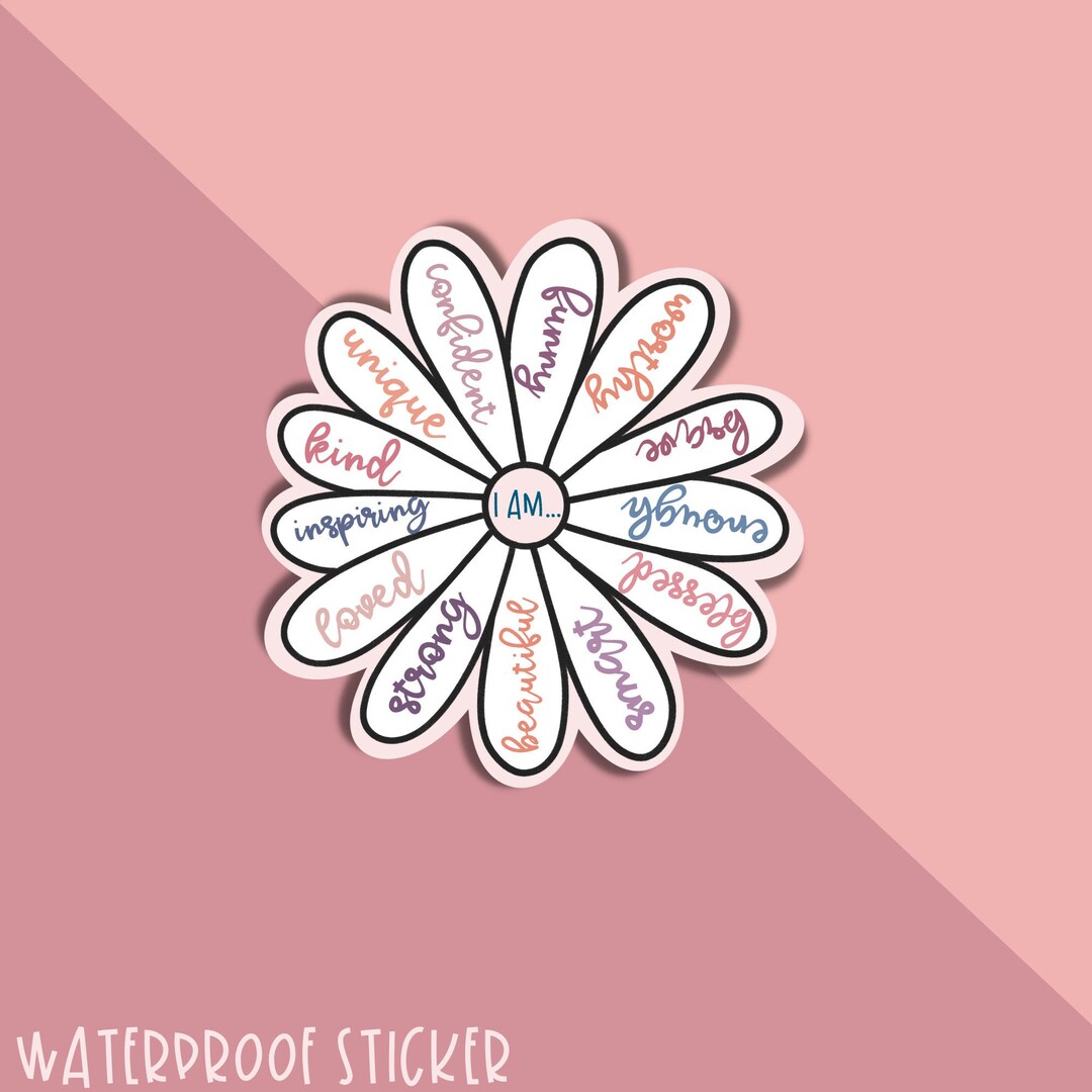 I Am Flower Affirmation Water Bottle Sticker Motivational - Etsy