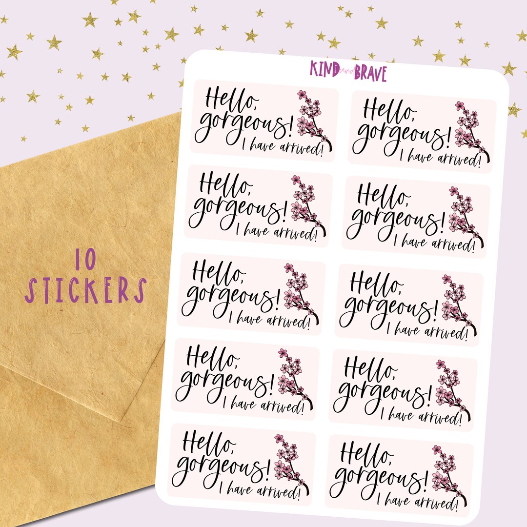 Hello Gorgeous Packaging Stickers for Small Business Packing - Etsy