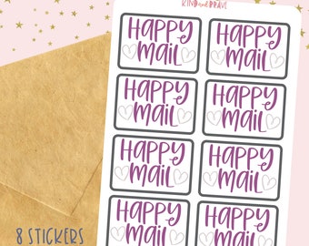 Boho Happy Mail Small Business Label Sticker for Letter - Etsy