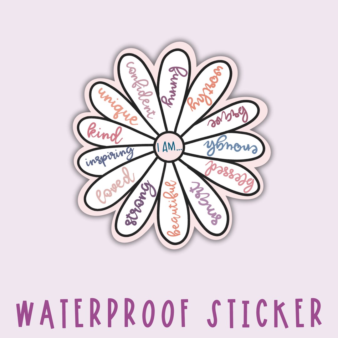 I Am Flower Affirmation Water Bottle Sticker Motivational Sticker ...