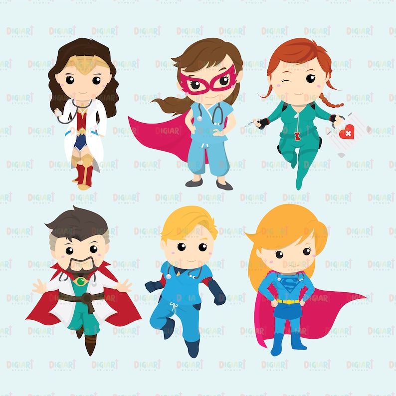 INSTANT DOWNLOAD Medical Superhero Clip Art Medical | Etsy