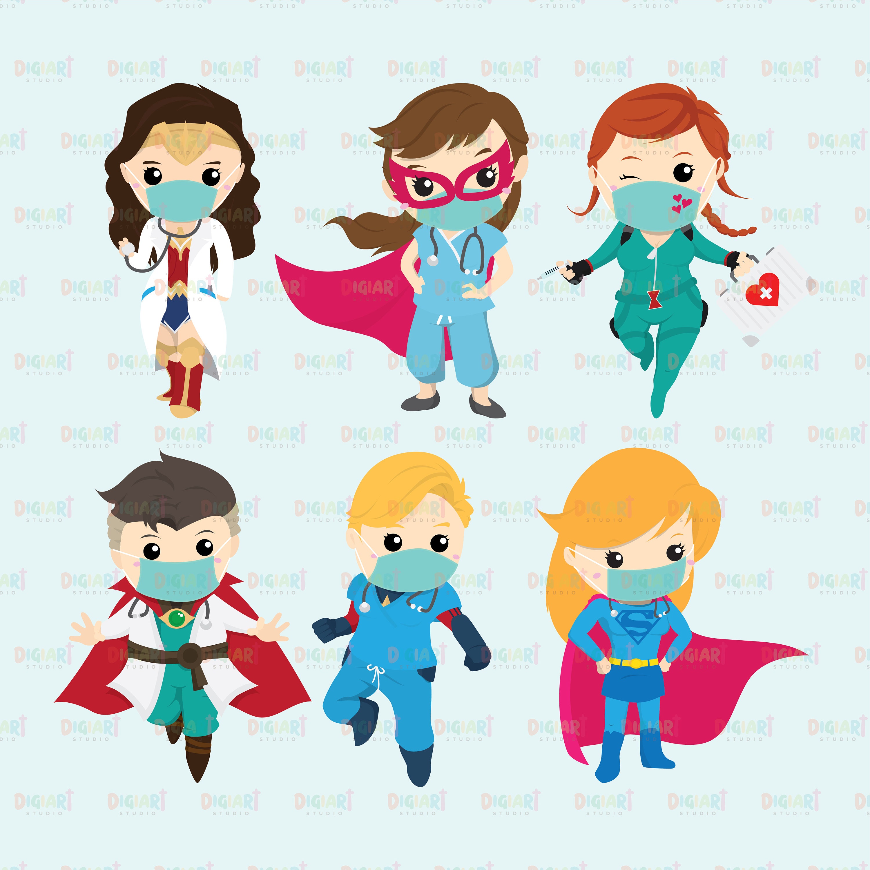 INSTANT DOWNLOAD Medical Superhero Clip Art Medical | Etsy