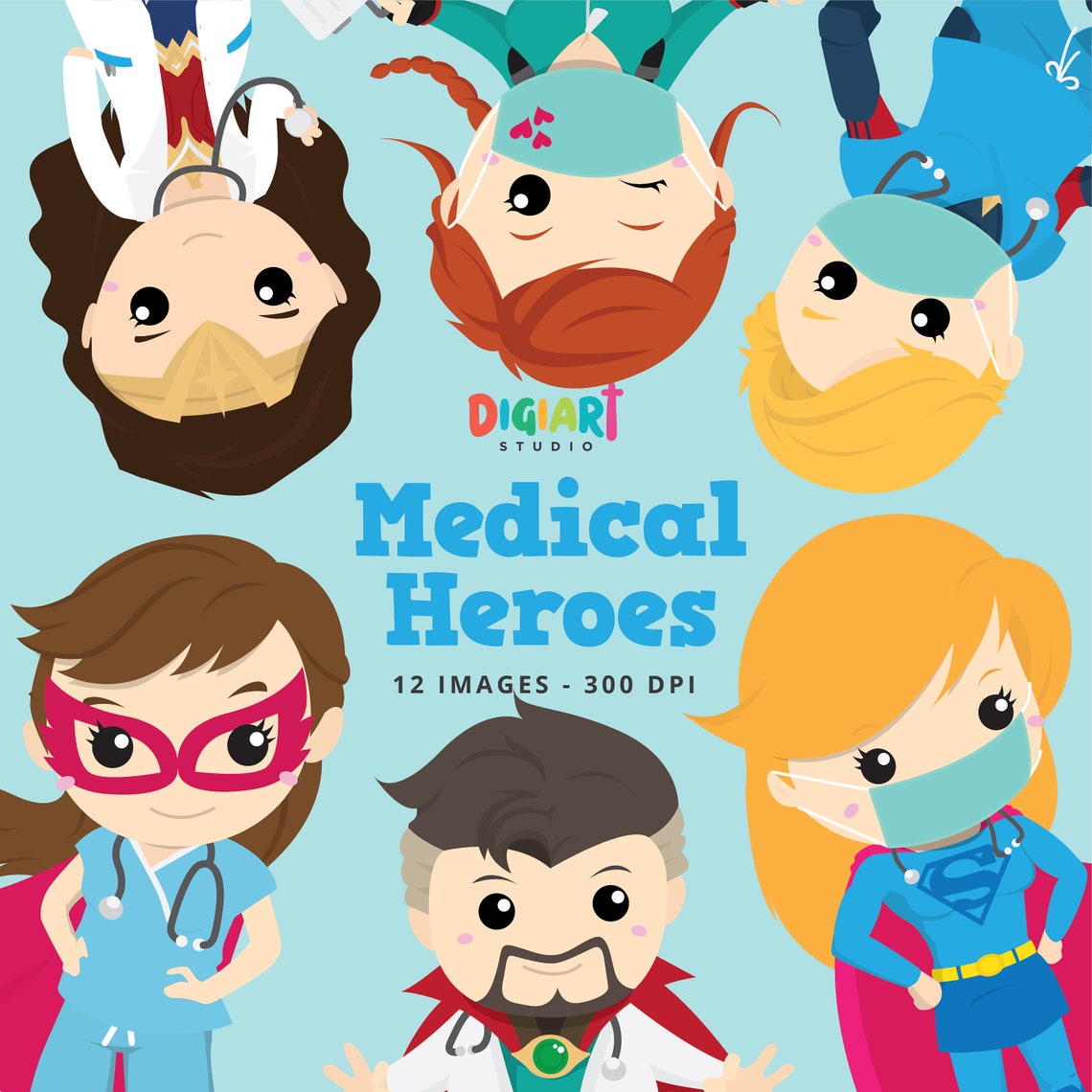 INSTANT DOWNLOAD Medical Superhero Clip Art Medical | Etsy