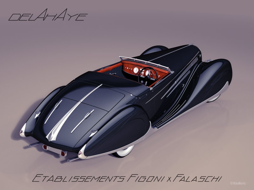 Delahaye 165 Figoni Et Falaschi, Four Digital Renderings, Size: 8000 X ...