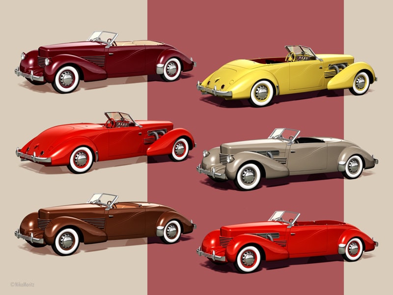 Cord 810 and 812, Five Digital Renderings, Size: 8000 X 6000 Pixels - Etsy