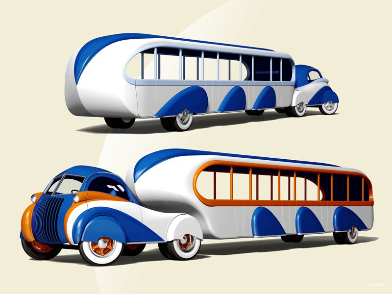 1939 COE Streamline Truck Art Print: Alexis De Sakhnoffsky Digital ...